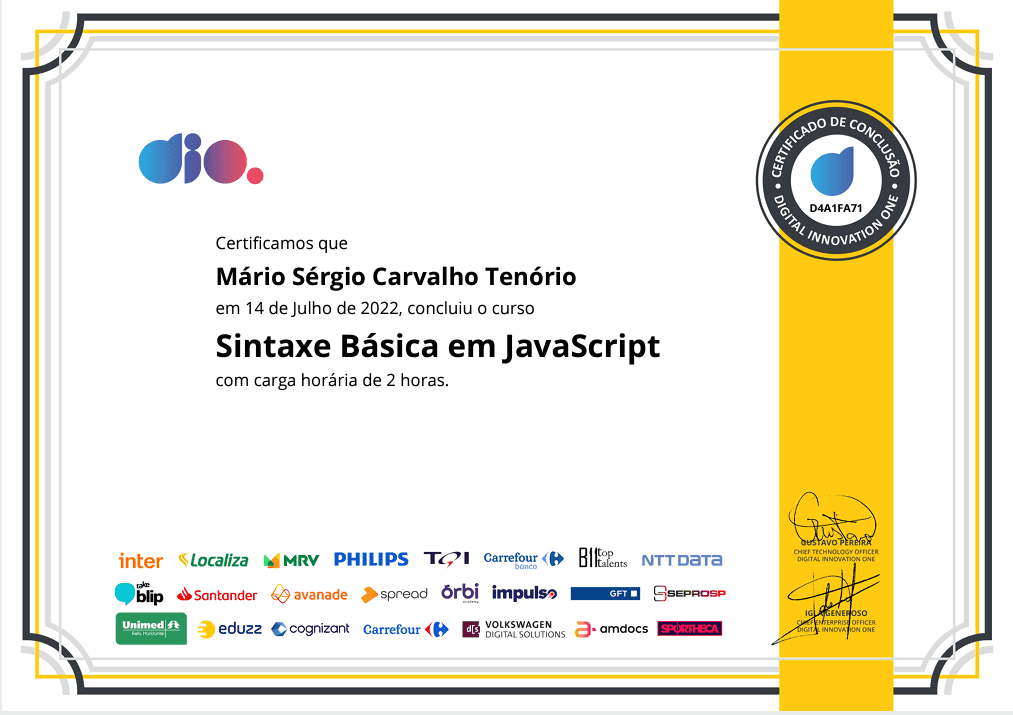 Sintaxe Basica em JavaScript